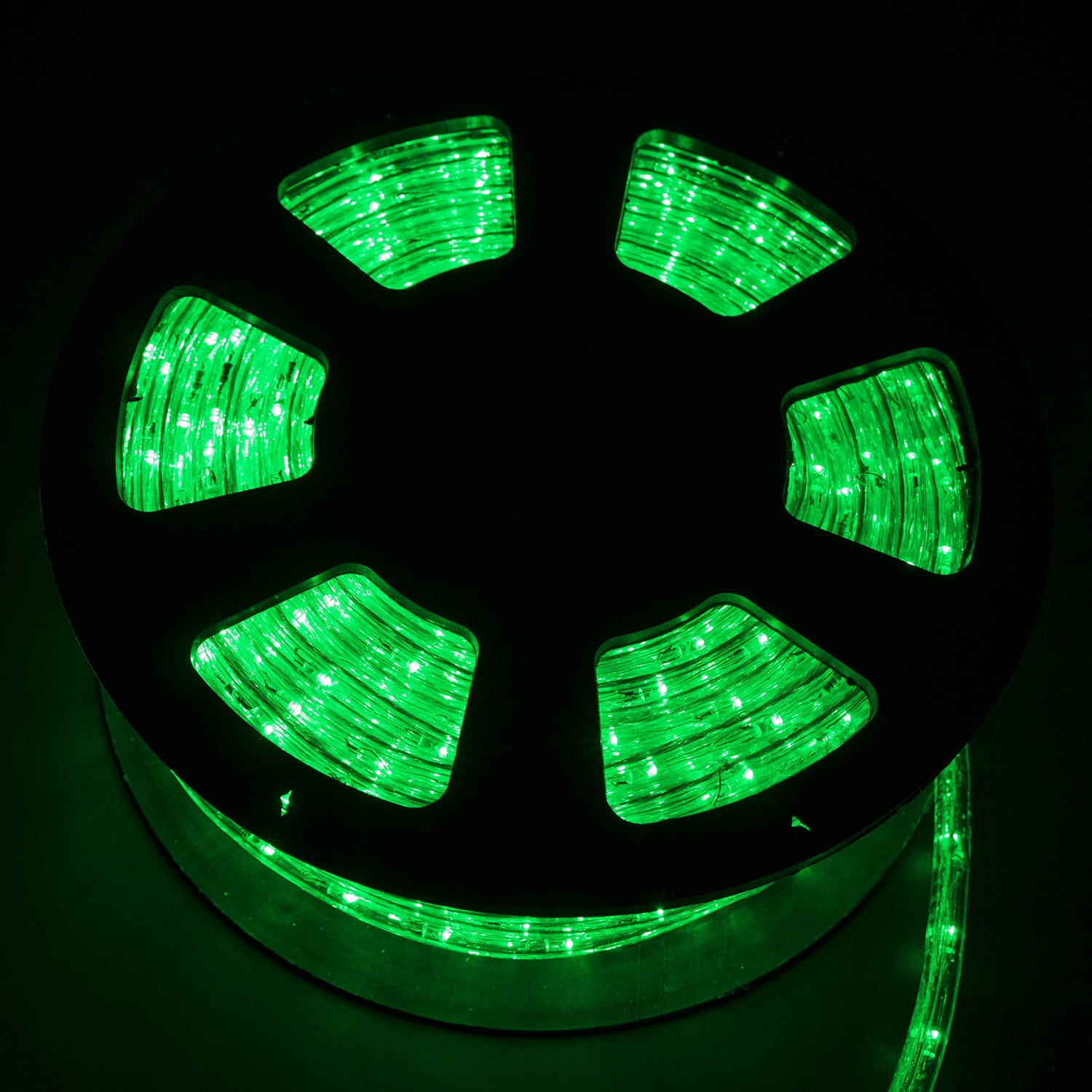 Walcut 100Ft 2 Wire LED Rope Lights, Green Lights with Clear PVC Jacket ...