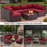 HOMREST 7 Pcs Outdoor Sectional Sofa All Weather Patio Furniture Set W ...