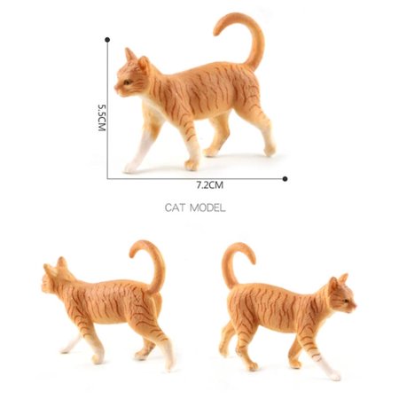 Miniature Farm Cat Figurines Educational Animal Model Figures Toy Set/6 ...