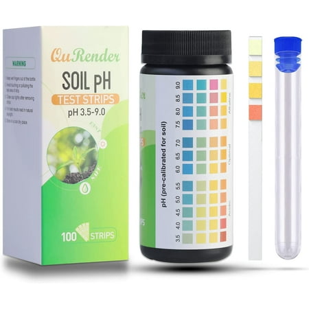 QuRender Soil pH Test Kit, 100 Tests Soil PH Strips and Clear Test Tube ...