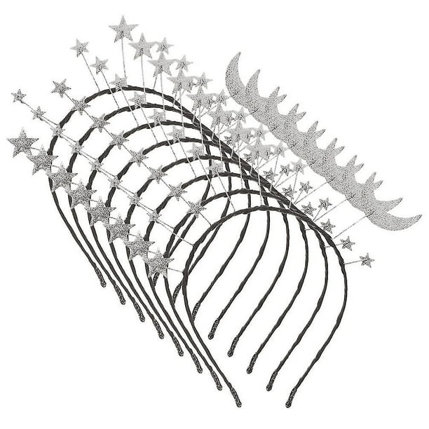 8 Pieces Star Moon Headband Glitter Star Headband Sequin Moon And Star ...