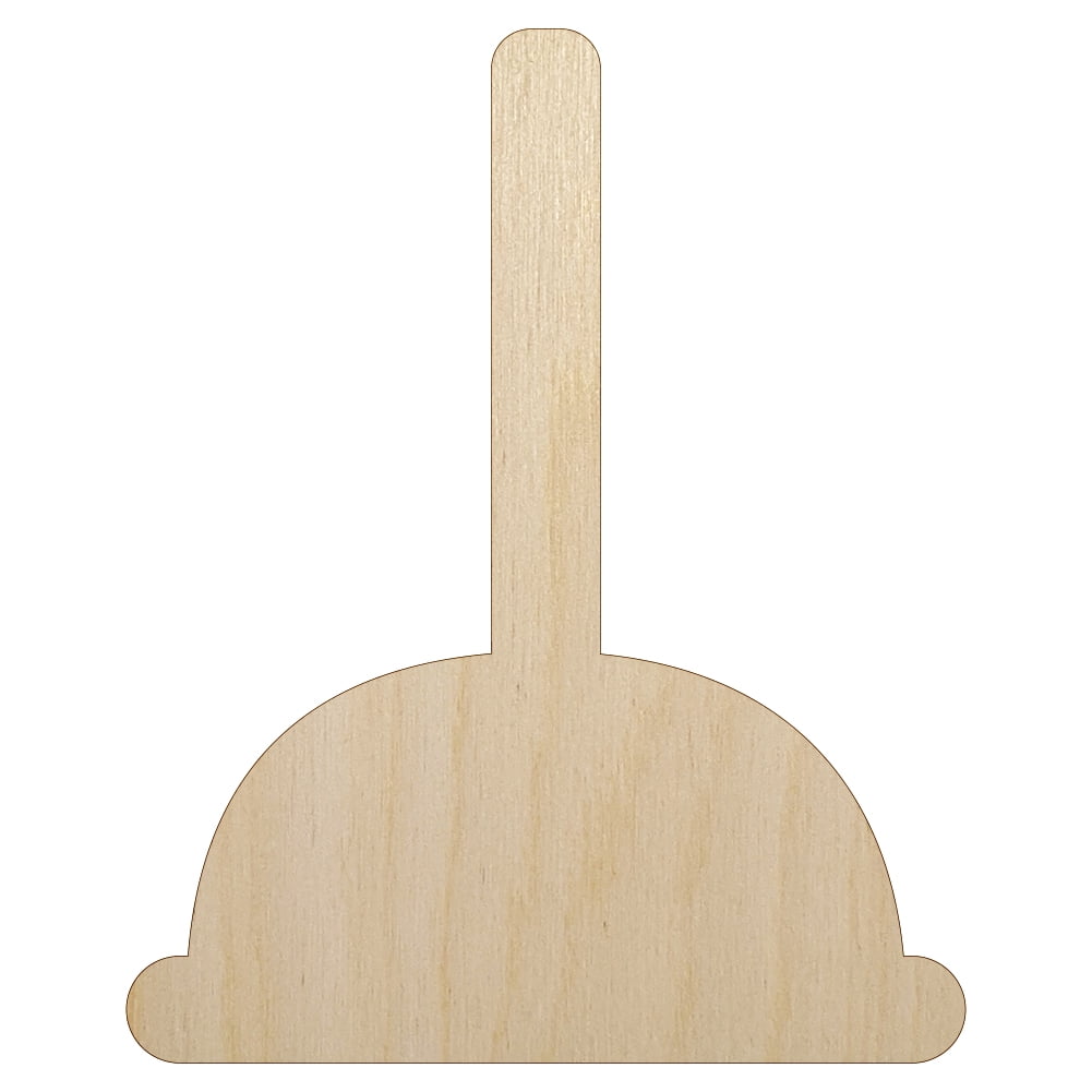 Toilet Plunger Plumbing Icon Solid Wood Shape Unfinished Piece Cutout ...