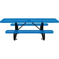 8' ADA Rectangular Picnic Table, Expanded Metal, Blue (96" Long) - Walmart.com