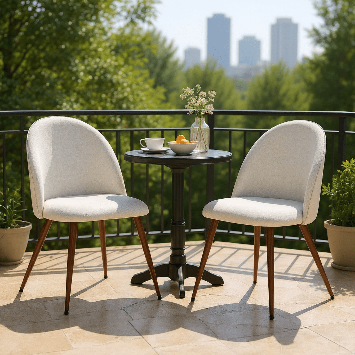 Click here for Homy Casa 2 Pack Padded Fabric Dining Chairs With... prices