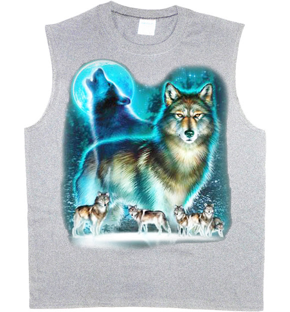 Wolves Wolf Pack Moon Men's Sleeveless T-shirt Muscle Tee - Walmart.com