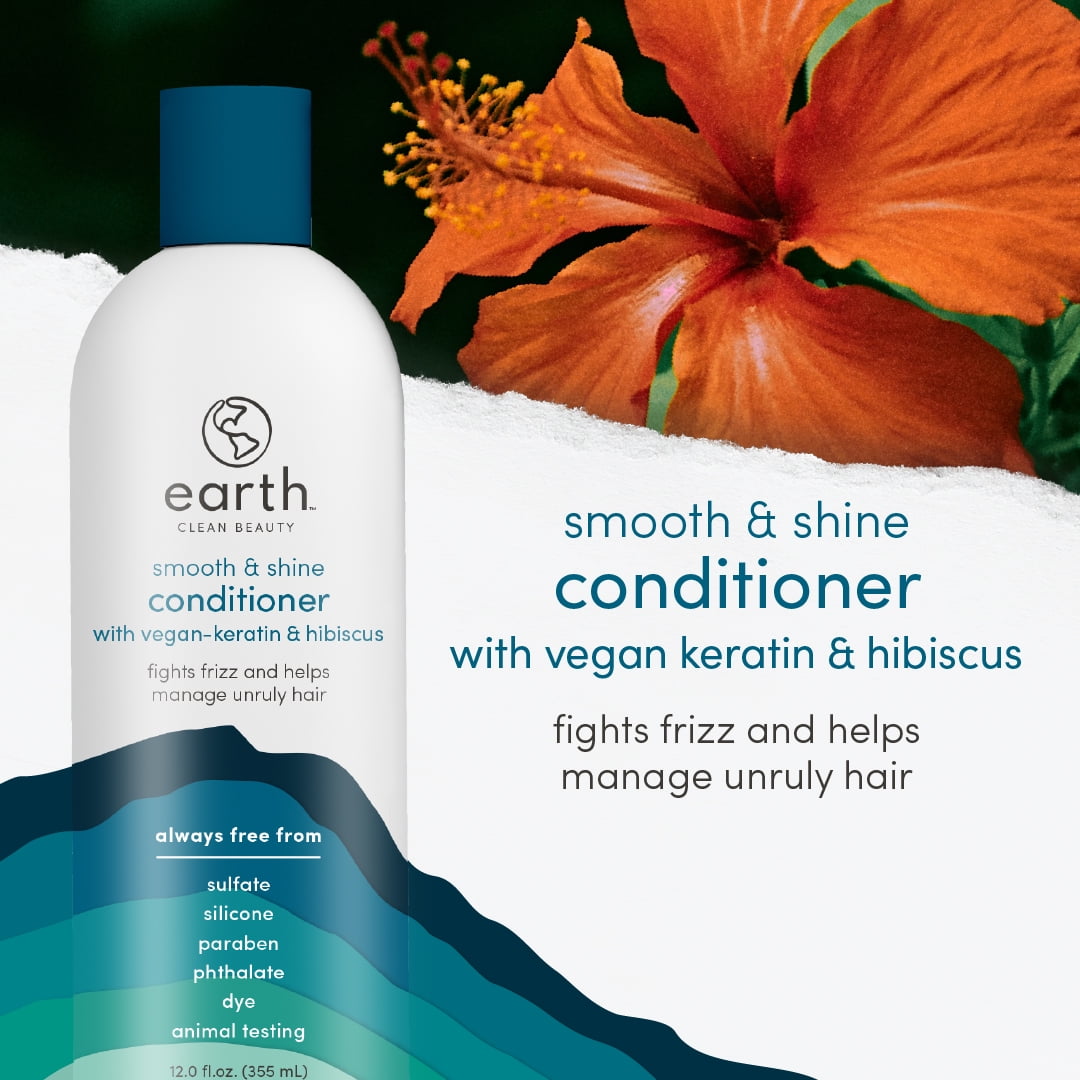 earth Clean Beauty Smooth & Shine Conditioner with Vegan-Keratin and ...