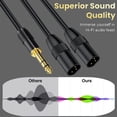 1 to 2 Y-shaped 6.35mm Male to 2x3Pin Double Channel Male Cable ...