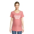Time & Tru Women's Maternity Graphic Tee, Short Sleeves, Ruched Sides ...