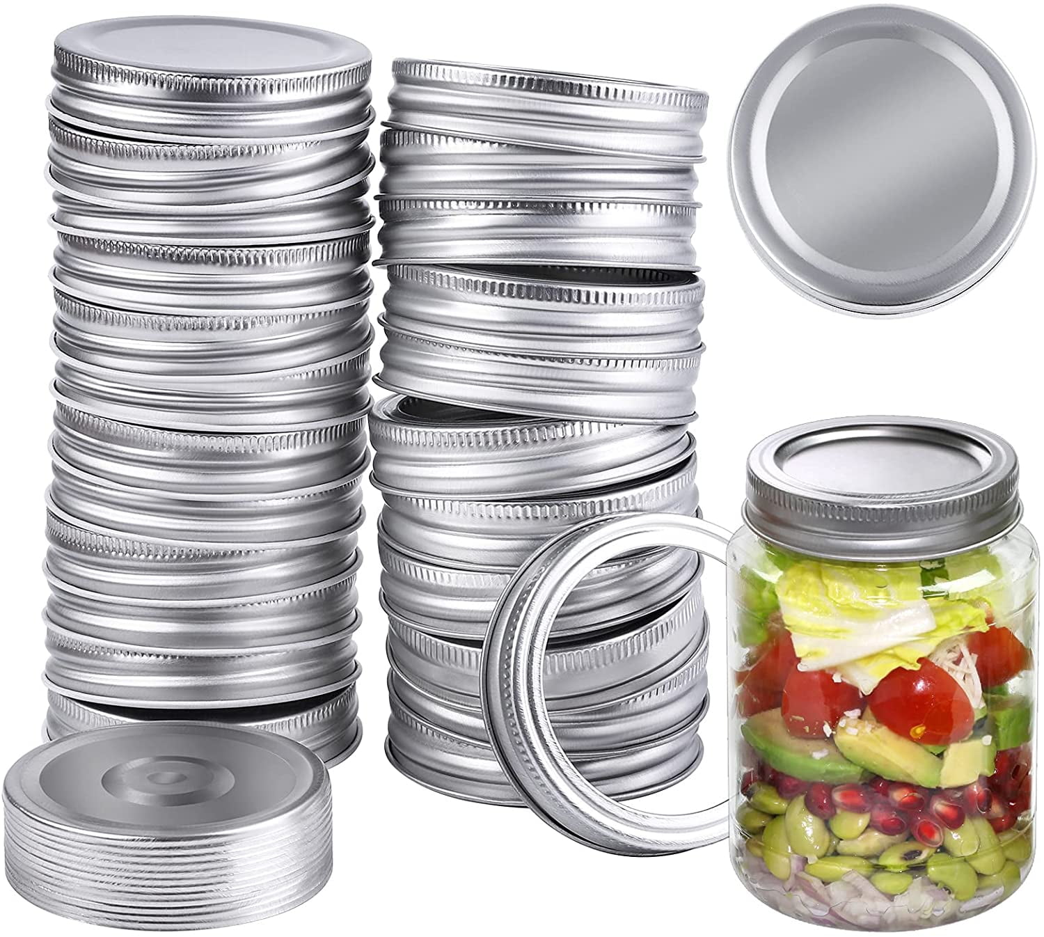 24 Pieces Mason Jar Split-type Lids Set Regular Mouth Canning Jar Caps ...
