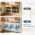 Blue Sea Turtle Cabinet Curtains 35" W x 35" L Ocean Watercolor Blue ...