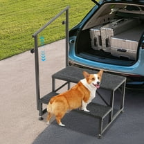 3-Step Heavy Duty Steel Ladder with Handrail - Safe & Stable for ...