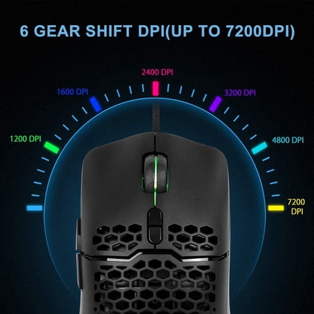 DELUX 67G (2.36oz) Wired Lightweight Gaming Mouse with 7200DPI, RGB ...