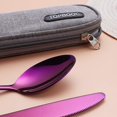 8-Piece Portable Stainless Steel Flatware Set, Travel Camping Cutlery ...
