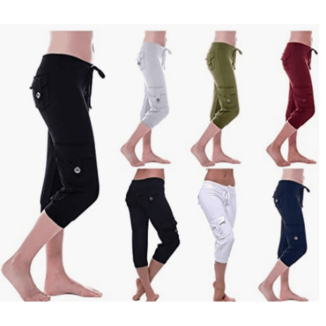 Wyongtao Capris Pants for Women Clearance,Drawstring Elastic Waist ...