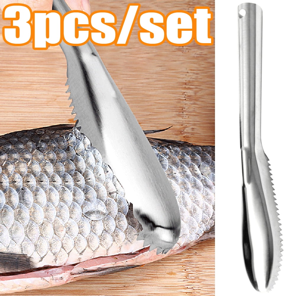 Vnanda 3 Packs Fish Scaler Remover Fish Scaler Brush with 58 Stainless ...