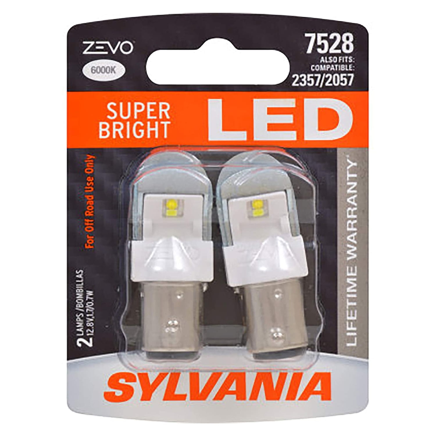 Sylvania Zevo 7528 White LED Bright Interior Exterior Mini Light Bulb, 2 Pack - Walmart.com
