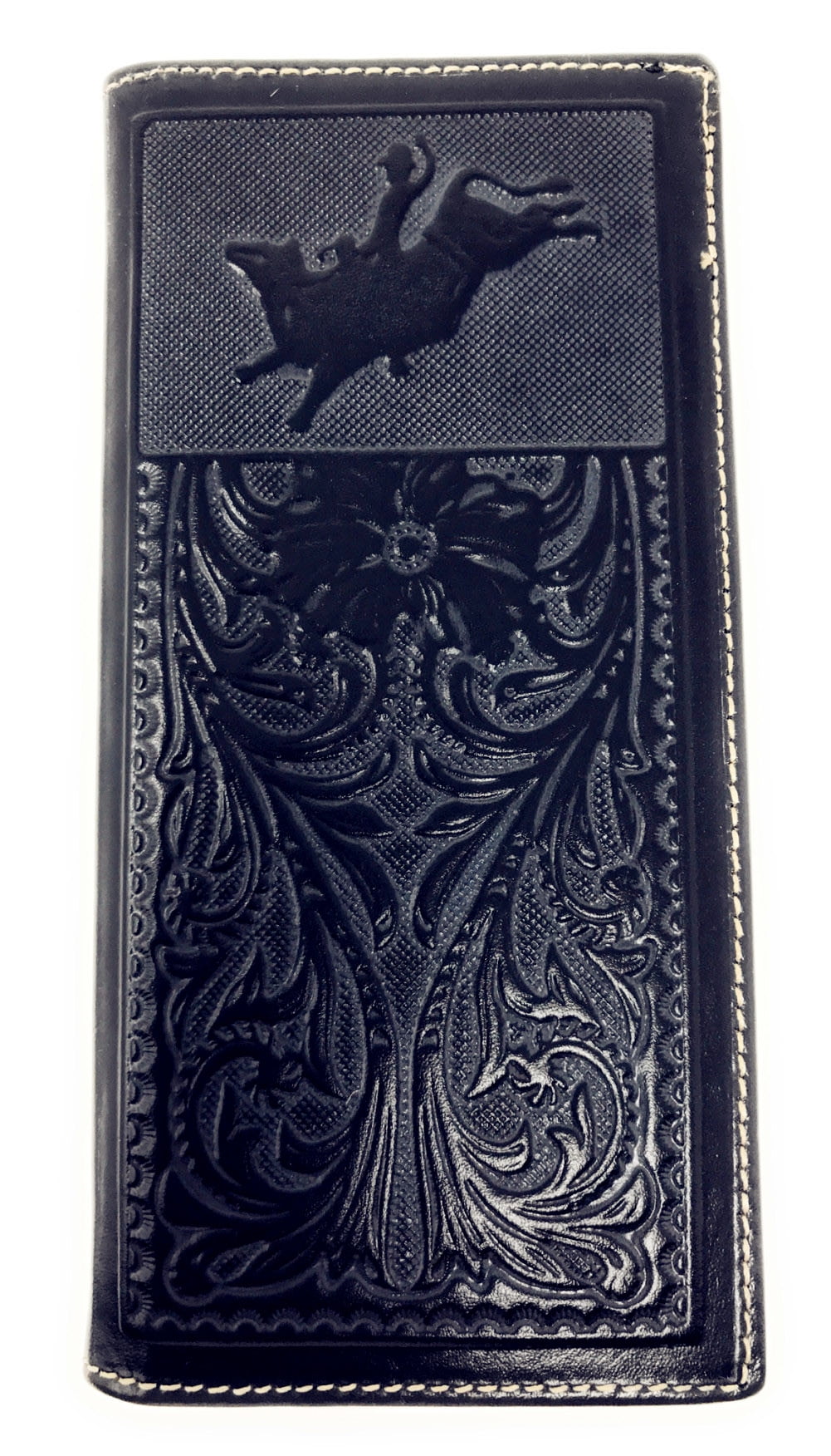 Premium Western Genuine Woven Leather Floral Embroidered Rodeo Mens ...