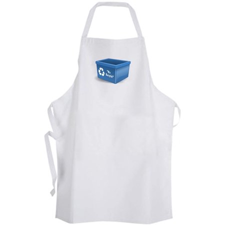 Blue Recycle Bin We Recycle Symbol Image Adult Size Apron Recycling ...