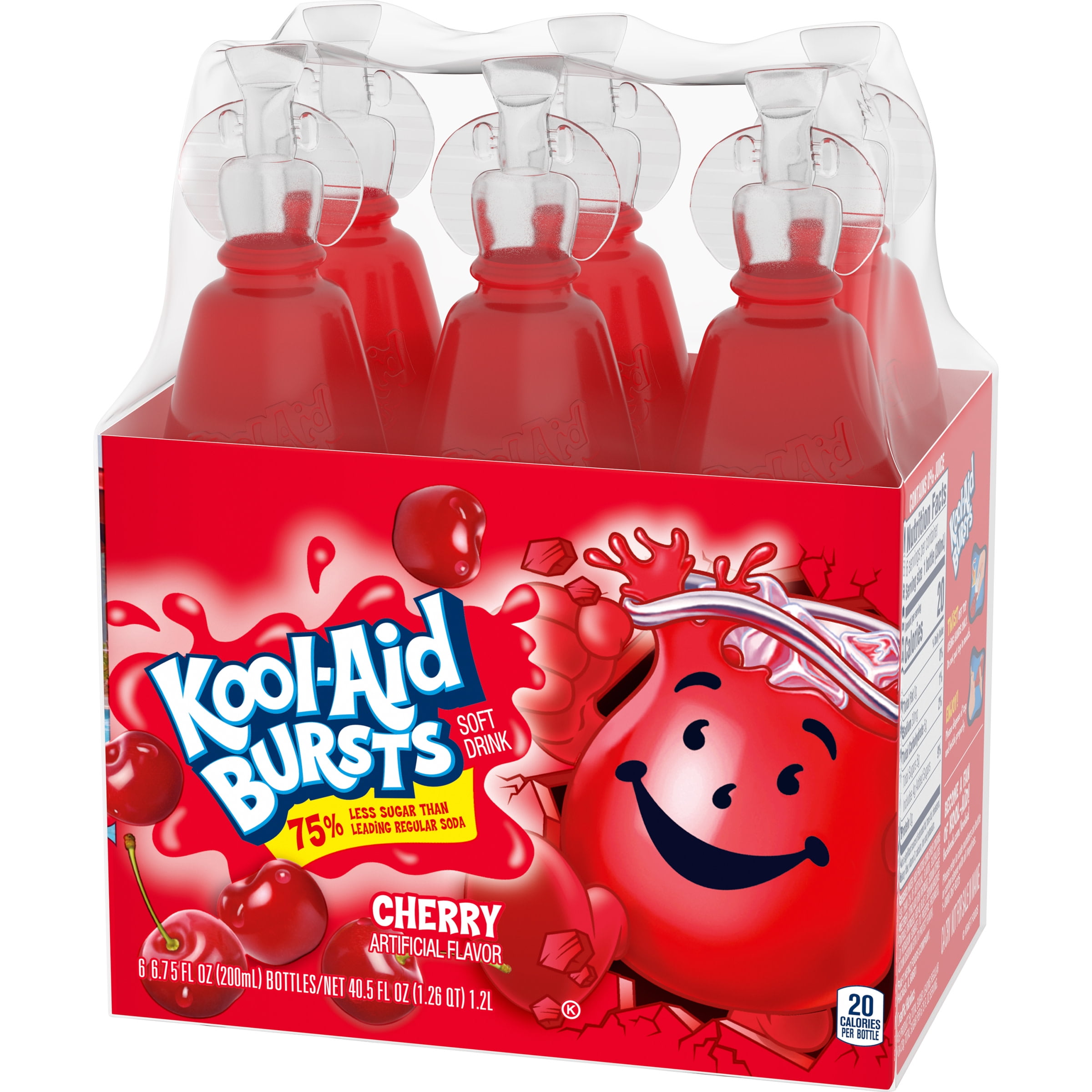 Buy Kool Aid Bursts Cherry Kids Drink, 6 ct Pack, 6.75 fl oz Bottles ...