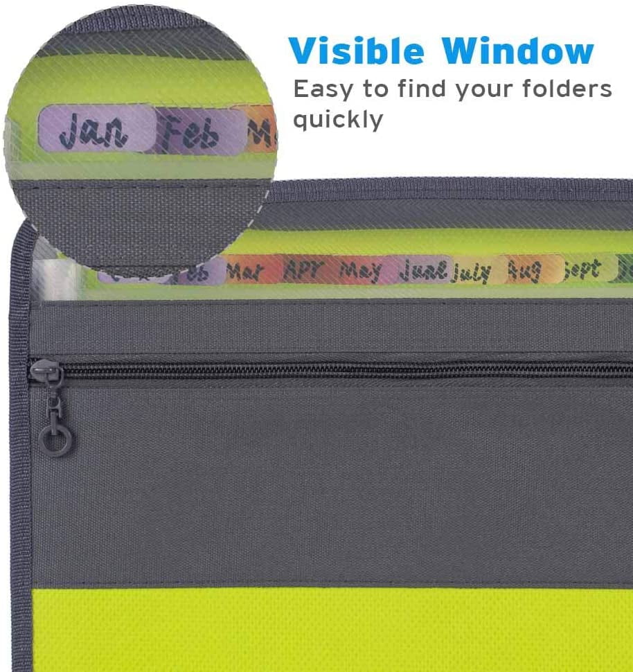 Buy 13 Pocket Expanding File Folder with Sticky Labels, Accordion File ...