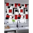 Abstract Space Design Sense Sheer Curtains 45 Inch Long 1 Panel Red ...