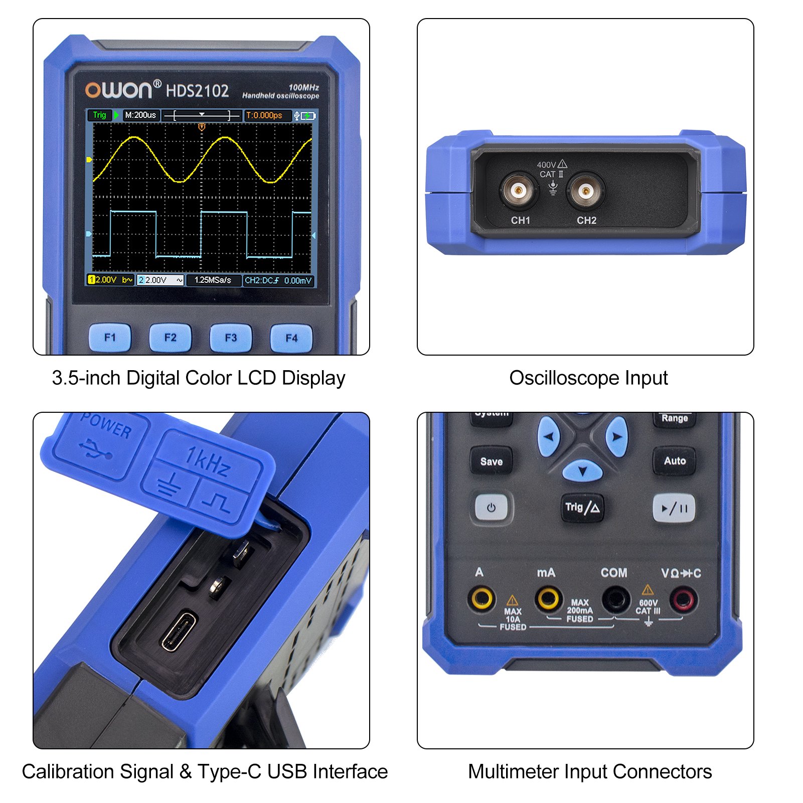 OWON HDS2102S In Handheld Digital Oscilloscope Multimeter, 46% OFF