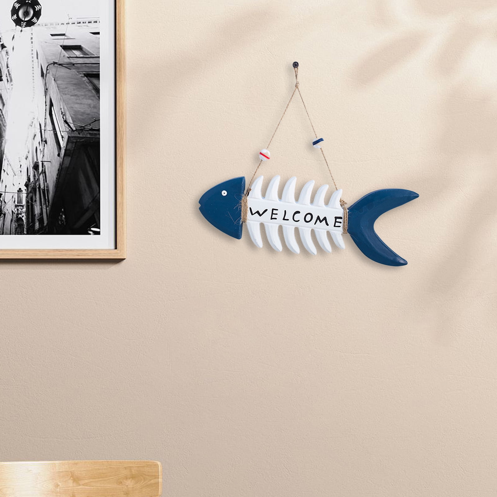 Eye-catching Wood Decorative Fish Bone Welcome Sign - Sturdy ...
