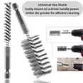 12 Pcs Stainless Steel Bore Brush Set with, 1/4" Hex Shank Twisted Wire ...