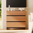 Modern TV Stand with 3 Drawers and Metal Base, Entertainment Center ...