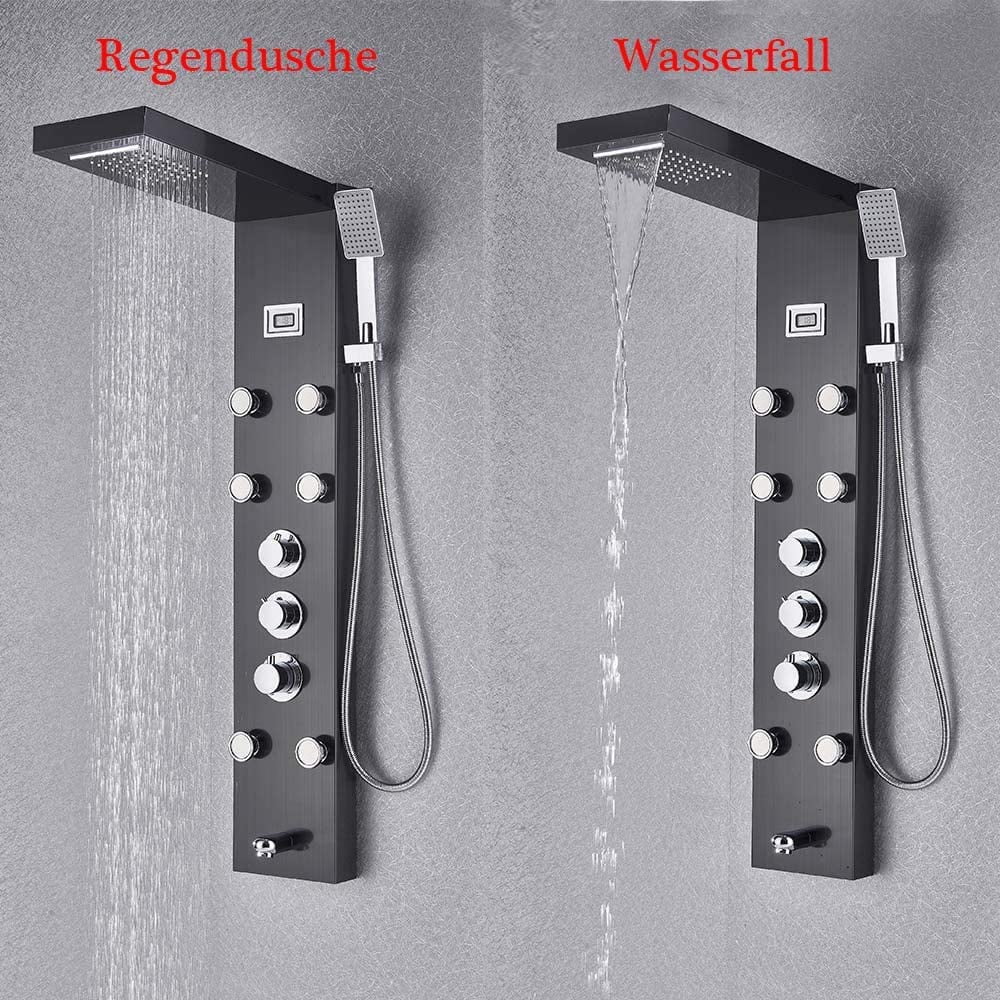 Buy Rozin Shower System With Thermostat 5 Functions Rainfall Waterfall