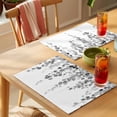 Placemats Set of 6 Gray Leaves Non-Slip Place Mat Eucalyptus Leaf Table ...