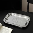 POYOGA French Floral Engraved Design Metal Serving Plate For Home And ...