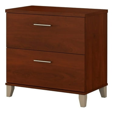 Bowery Hill Office Storage 2 Drawer Transitional File Cabinet in Classic Cherry - Walmart.com