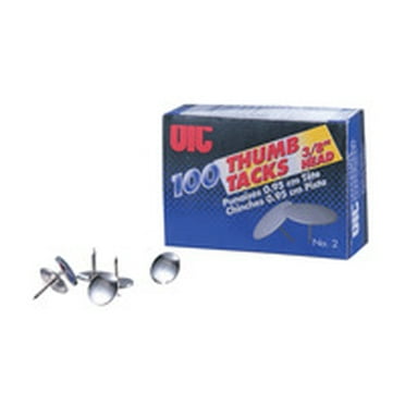 Office Depot® Brand Thumb Tacks, 1/2" Head, 5/16" Length, Box Of 100 ...