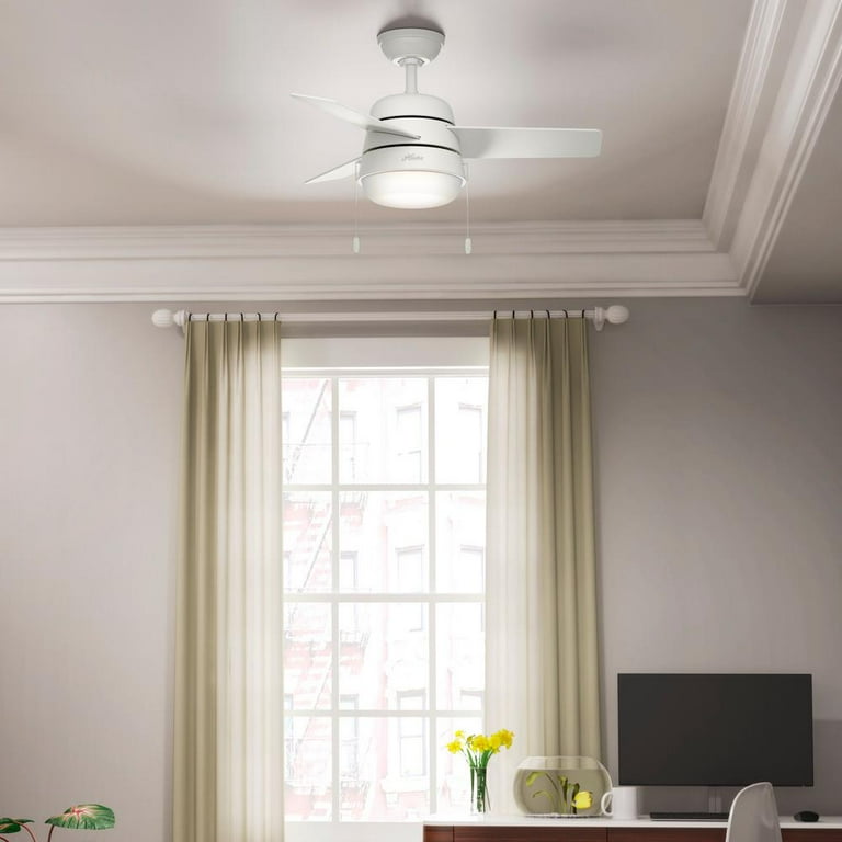 Aker 36 In Led Indoor Brushed Nickel Ceiling Fan With Light | Shelly ...