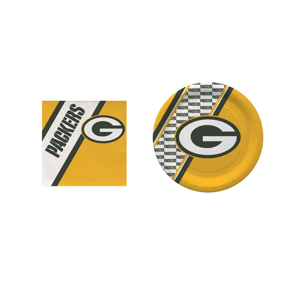 Green Bay Packers 20 Pc Disposable Paper Plates And 20 Pc Disposable ...