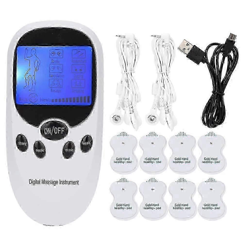 Pain therapy device, 2 channels TENS stimulation current device with 8 ...