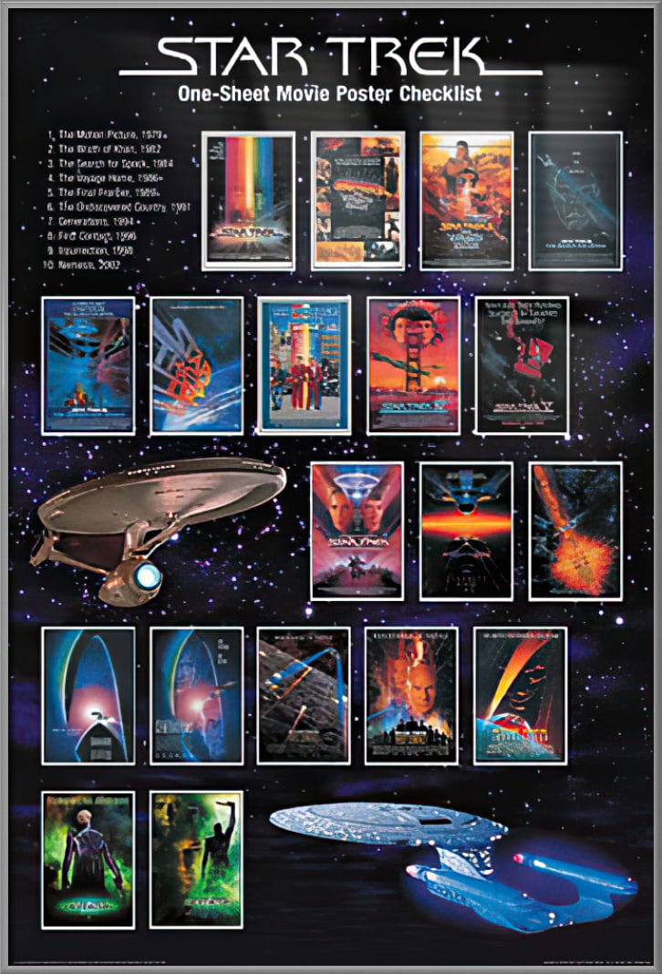 Star Trek - Framed Movie Poster Checklist - Movie Poster (Star Trek I ...