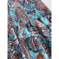 Blue Vintage Paisley Print Halter Neck Waist-Cinched Peplum Mini Dress ...