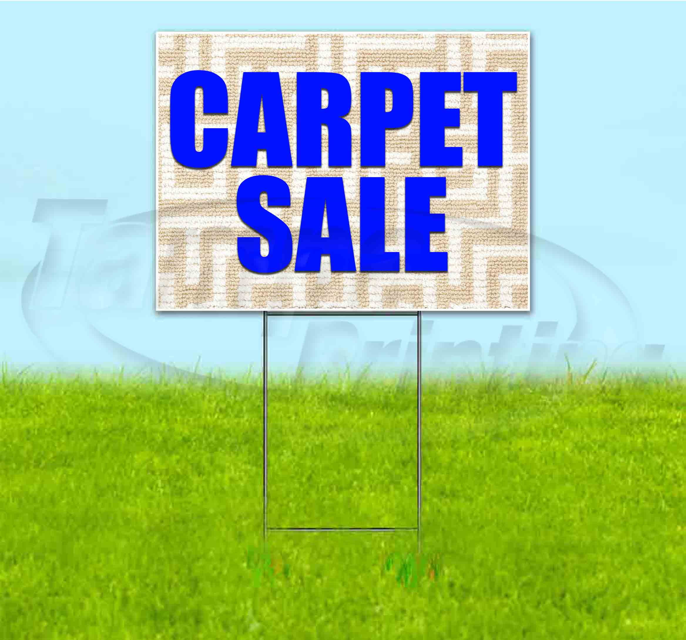 Carpet Sale (18" x 24") Yard Sign, Includes Metal Step Stake - Walmart.com