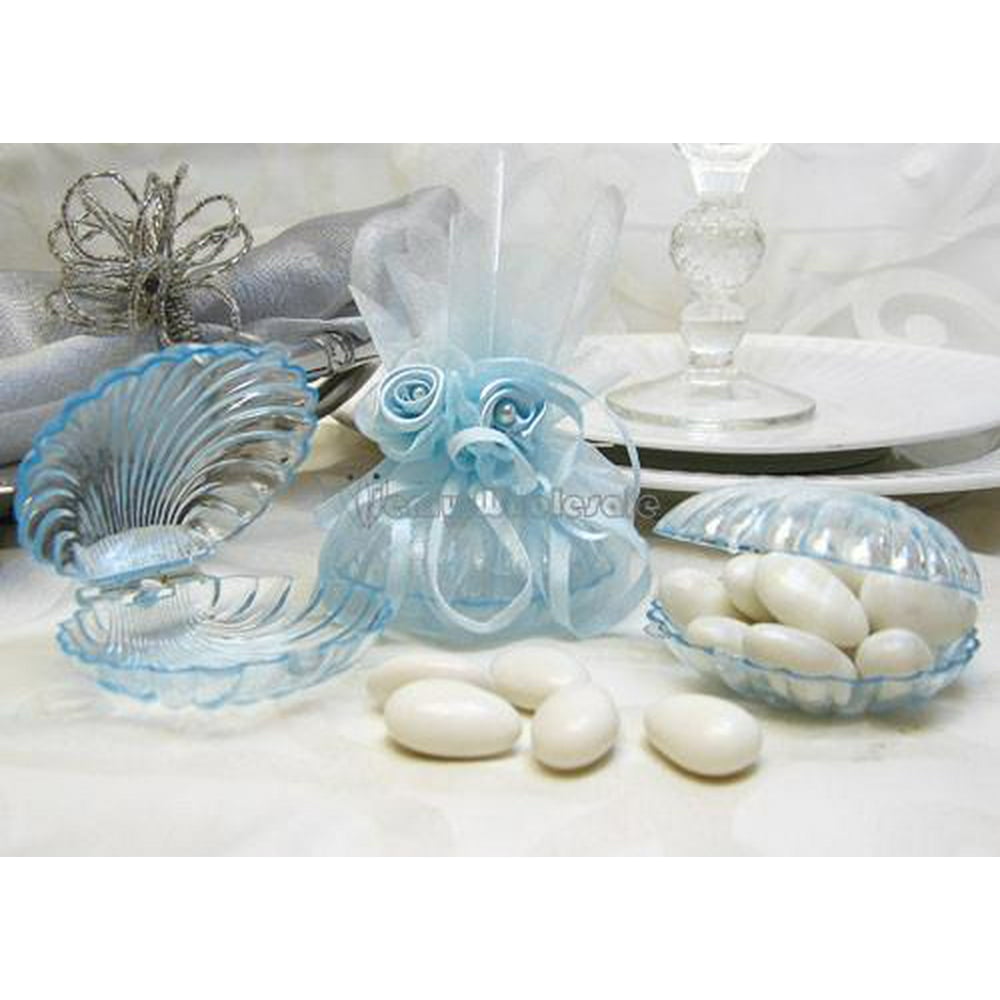 Clear Blue Plastic Clam Shell Favor Box - 12 Pieces - Walmart.com ...