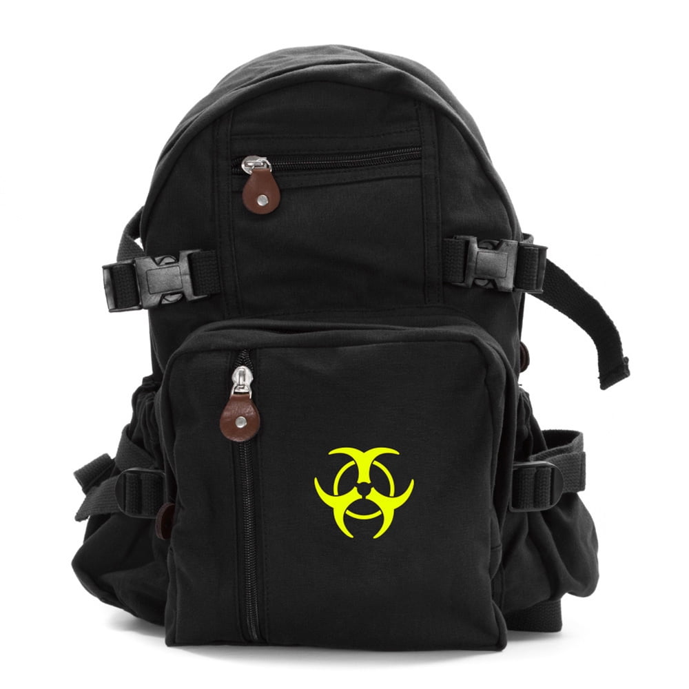 Biohazard Warning Symbol Army Sport Heavyweight Canvas Backpack Bag in ...