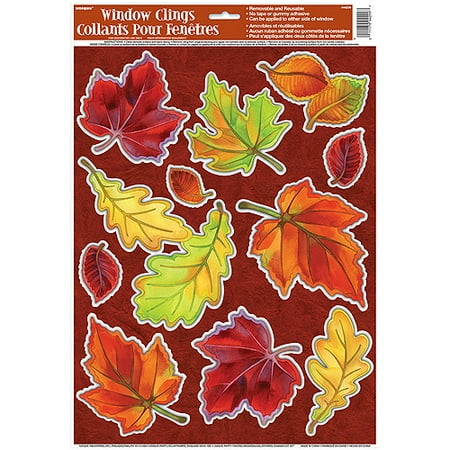 Crisp Fall Leaves Window Cling Sheet - Walmart.com