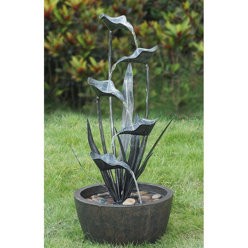 Click here for Hi-Line Gift Metal Plant Water Fountain W/5 Leaves... prices