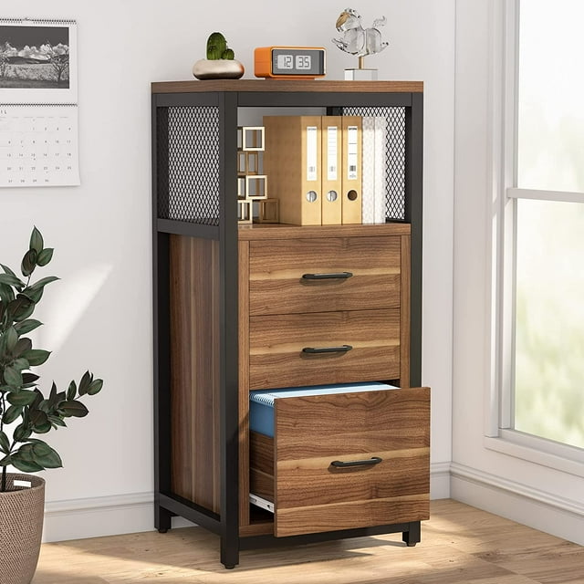 Tribesigns 3 Drawer File Cabinet for Letter Size, Modern Vertical ...