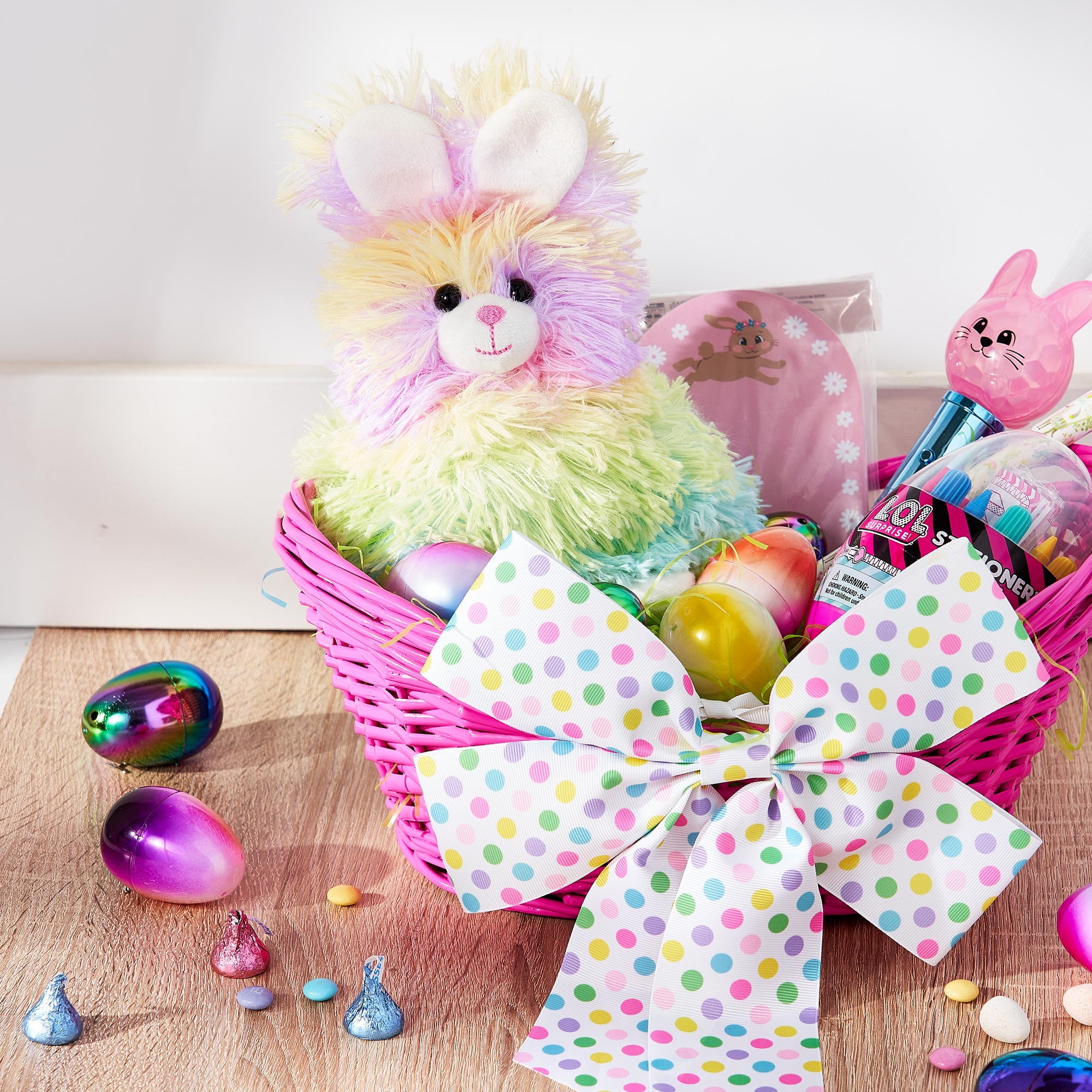 Rainbow Puffball Bunny Plush for Easter Celebrations in Kosovo at € 9 ...