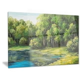Design Art Summer Day Lake in Forest Landscape Metal Wall Art - Walmart.ca