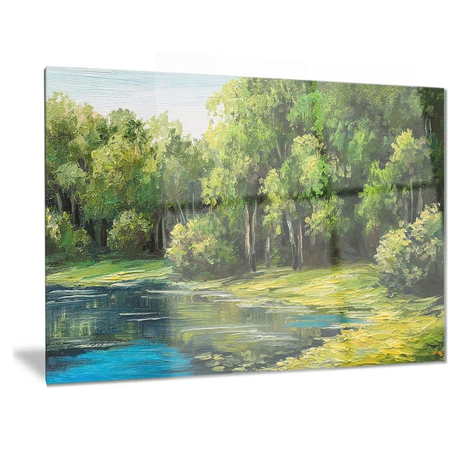Design Art Summer Day Lake in Forest Landscape Metal Wall Art - Walmart.ca
