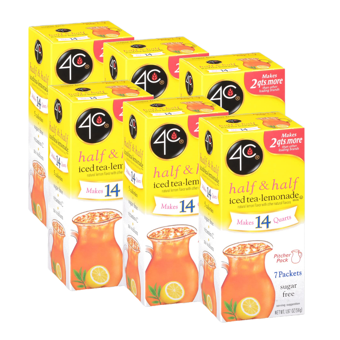 4C Sugar Free Drink Mix Pitcher Pack (7 Packets) Flavor: Half & Half ...