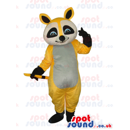 Cartoon Cute Yellow Chipmunk Plush SPOTSOUND Mascot With Grey Belly ...